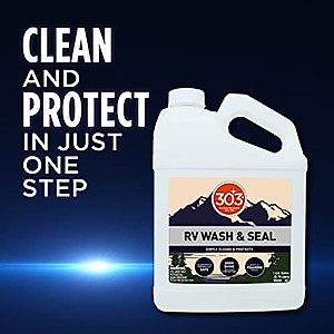 303 Products RV Wash & Seal - Clean, Streak-Free Finish, pH Neutral with High Foaming Formula, Provides A Deep Gloss Finish on RVs, Campers, Pop-ups, and Motorhomes, 1 Gallon (30240)