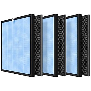 3 Sets HSP001 Replacement Filter Compatible with HATHASPACE Smart HSP001 Air Purifier,4 Stage Filtration of Fine Pre-Filter, Activated Carbon, Cold Catalyst and H13 True Filter