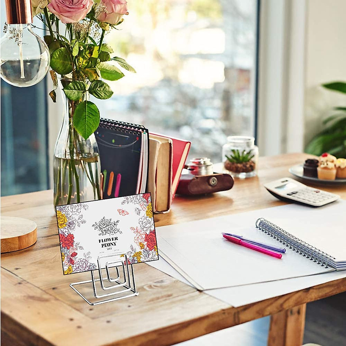 ELANE 18 Pcs Mini Place Card Holders,Wedding Table Number Holders Picture Holder Stand,Table Place Card Holders