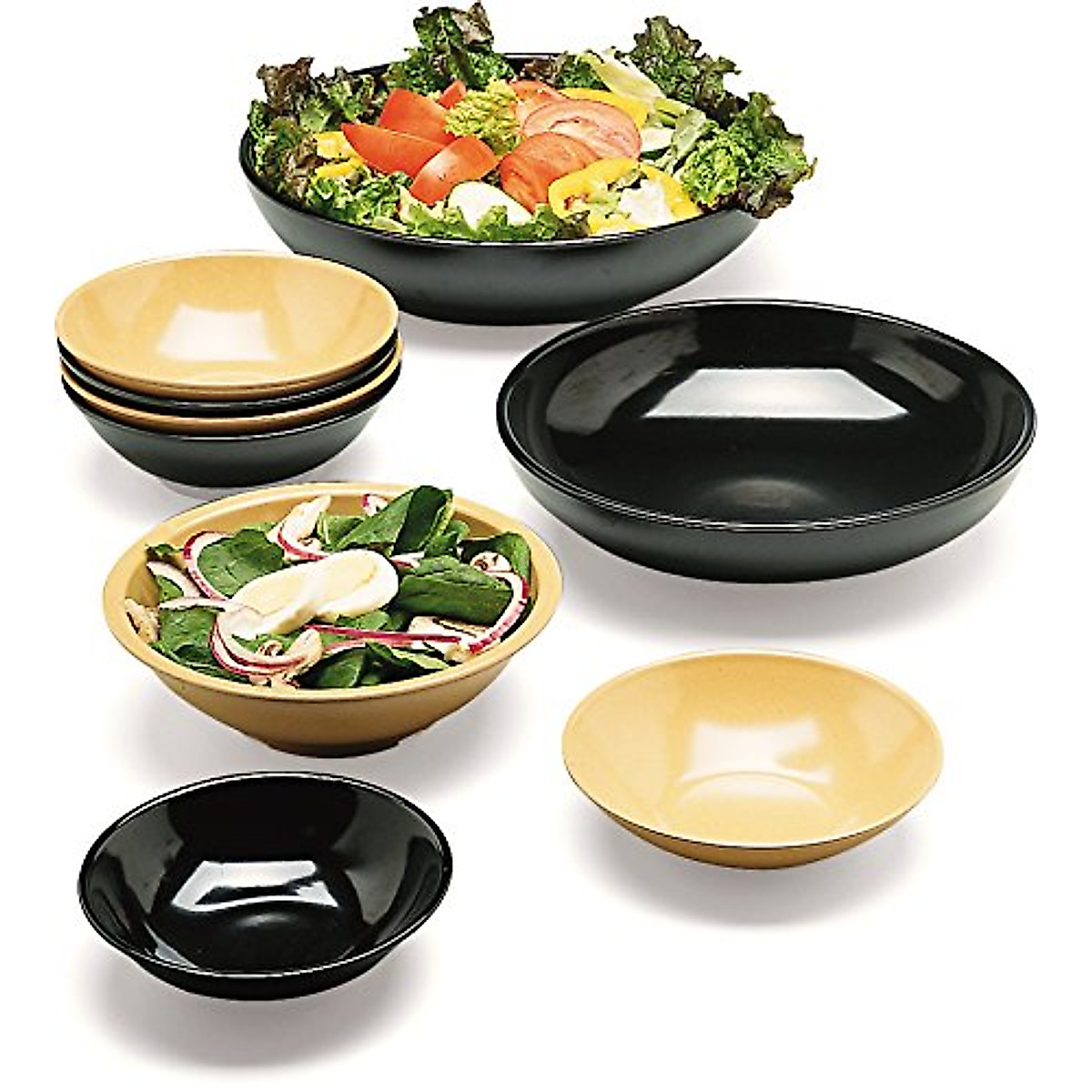 Carlisle FoodService Products 800B03 Melamine Salad Bowl, 27 oz, Black