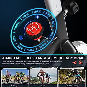 Goplus Magnetic Stationary Bike, Indoor Exercise Cycling Bike Smooth Belt Drive W/Heart Rate, LCD Monitor, Full Adjustment Near-silent Home Cardio Workout Spin Bike