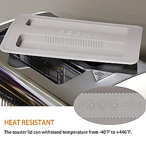 2 Pack Toaster Cover 2 Slice Toaster Cover Silicone Toaster Lid Bread Machine Cover Bread Maker Accessories (Grey)