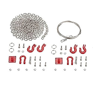 Tow Hook Trailer Chain for 1:10 RC Car Crawler, Tow Hook Steel Tow Rope,U Shaped Rescue Tow Hook for Traxxas Trx4 Axial Scx10 Wraith D90 Tamiya