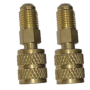 Honsysteck R410A Mini Split System Charging Vacuum Port R410 Adapter Swivel Type, 5/16 Female, 1/4 Male SAE (2)