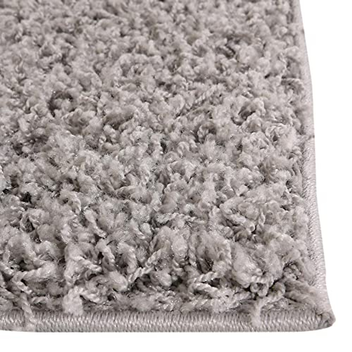 Rugs.com - Über Cozy Solid Shag Collection Rug – Cloud Gray Shag Rug Perfect for Bedrooms, Dining Rooms, Living Rooms, 5 x 8 Feet