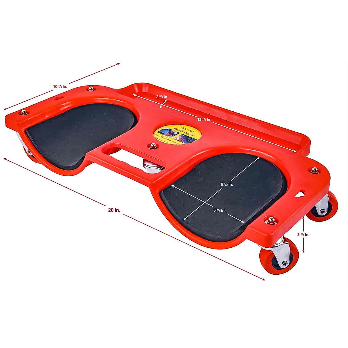 JEGS 81177 Rolling Knee Dolly 250 lb. Capacity ABS High Impact Plastic w/Paddin