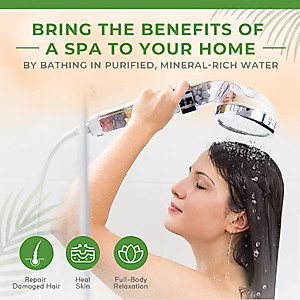 Eternal Wellness Crystal Shower Head with Chakra Stones- High Pressure Showerhead for Anxiety Relief, Relaxation & Self-Care- w/LED Lights & Sleep Aid- Spiritual Gift for Balance & Emotional Healing