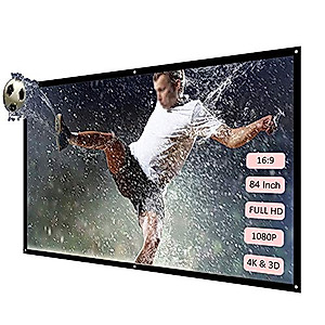 84'' Portable Projector Screen 16:9 White 84 Inch Diagonal Video Projection Screen Foldable Wall Mounted