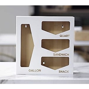 Ziplock Bag Storage Organizer (White)