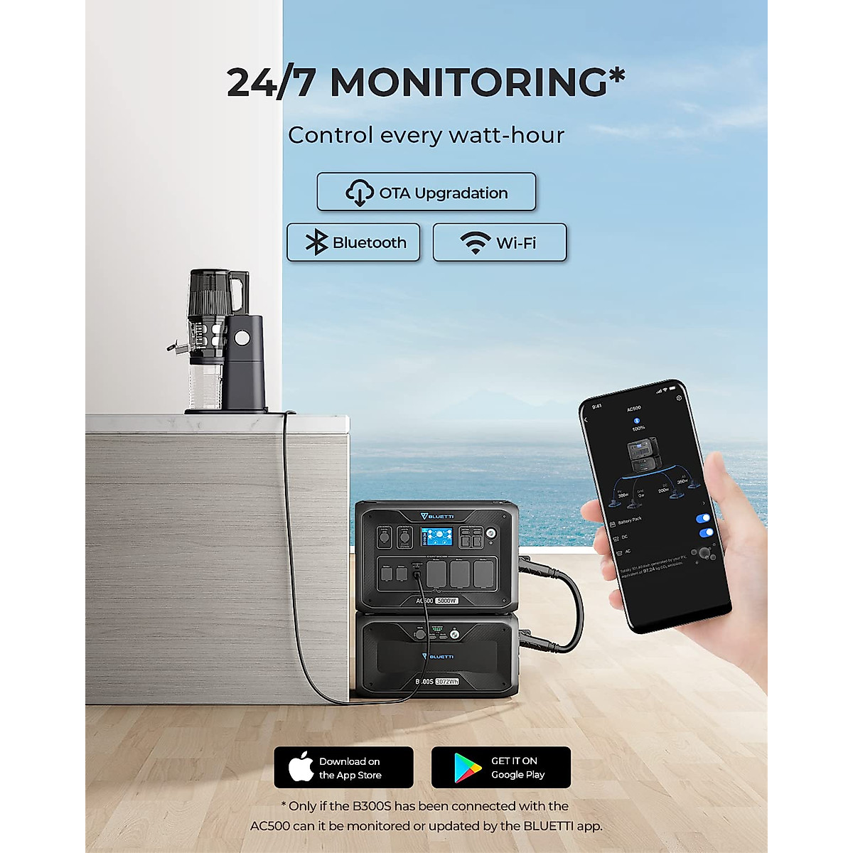 BLUETTI Expansion Battery B300S, 3072Wh LiFePO4 Battery Pack for Power Station AC500, DC Power Source w/Self-Heat Function, Extra Battery for Home Use, Emergency, Off-Grid Living