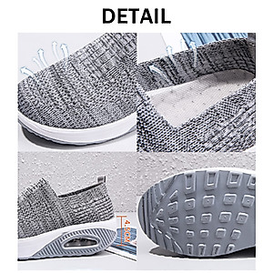 RZDYSQ Womens Orthopedic Sneakers, Slip-On Air Cushion Platform Mesh Walking Sneaker (Beige,US-9.5)