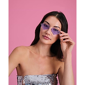 xo, Fetti Purple Heart Rhinestone Sunglasses | Bachelorette Party Sunnies, Birthday Girl Decorations, Guts Concert Accessory, Rave Y2k Supplies, Festival