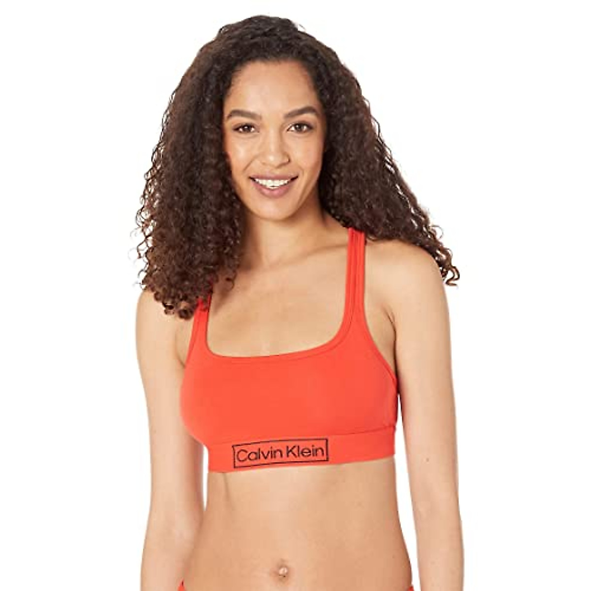 Calvin Klein Women's Plus Reimagined Heritage Unlined Bralette, Tuscan Terra Cotta, 1X