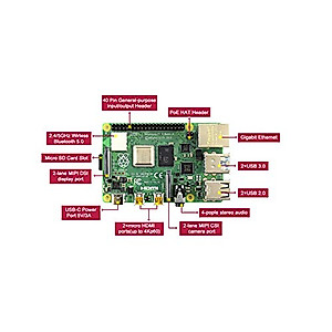 waveshare Starter Kit includes Compatible with PI4B-4GB Micro card Heat Sink Power Supply