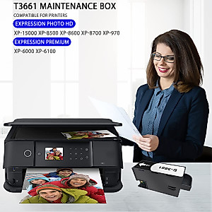 HLPRINT T3661 Ink Maintenance Box Remanufactured for Expression Photo HD XP-15000 XP-8500 XP-8600 Printer