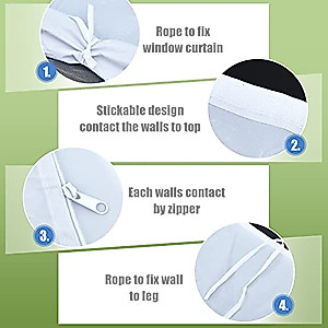 Kinlop 4 Pcs Full Zippered Walls for 10 x 10 Easy Pop up Canopy Enclosure Sidewall Kit with Roller up Sidewalls and Mesh Windows Canopy Sidewall Replacement 4 Walls, Not Include Frame and Top (White)