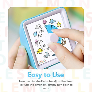 Visual Timer for Kids, Toddler, Autism, ADHD & Preschool Classroom - Animal Silent Countdown Timers - 60 Minute Productivity & Time Management Clock (Sea Creature)