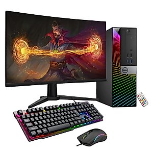 Dell RGB Gaming PC with 27 Inch Gaming Monitor OptiPlex Desktop Computer Intel i7-6700 Quad Core Processor 3.40 GHz NVIDIA GeForce GT 1030 2GB 16GB RAM 512GB SSD Win 10 Pro WiFi HDMI (Renewed)