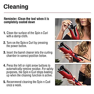 CHI Spin N Curl 1" Ceramic Rotating Curler In White, 1 Pound. Ideal for Shoulder-Length Hair between 6-16” inches.