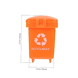 60 Pcs Mini Trash Can Trash Cans Photo Prop Trash Classification Toy Lovely Garbage Trash Cans Small House Garbage Can Model Trash Can Plaything Miniature Garbage Bin Model