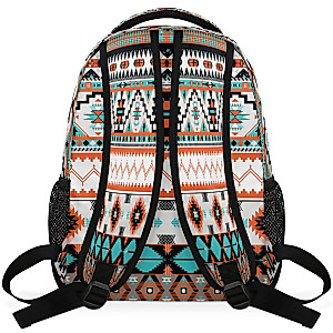 Aztec Backpack Ethnic Geometric Western Style Laptop Computer Backpacks Waterproof College School Bookbag Casual Travel Hiking Camping Daypack for Women Men Teens Boys Girls