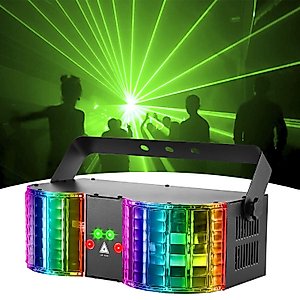 DJ Lights, BSYUN Professional RGBW LED 15 Modes DJ Lights for Parties, Sound Activated Modes DJ Disco Party Lights Compatible with DMX 512 & Remote for Indoor Parties