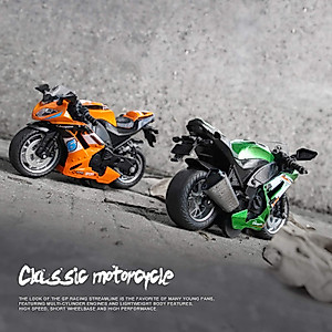 Motorcycle Toy,with Light and Music Toys Motorcycle Diecast Models, Toy Motorcycles for Boys,Toy Motorcycle for Kids 3-9 (Orange)