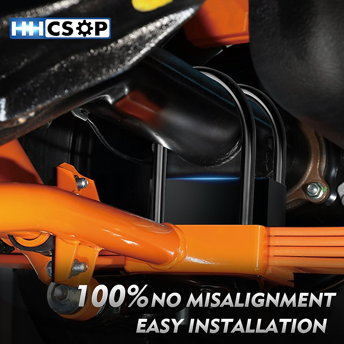 HHCSOP 2" Rear Lift Block Kits Compatible with 1999-2020 Ford F250/F350 Super Duty 2WD 4WD | 2000-2005 Ford Excursion 2WD 4WD, 2 inch Rear leveling Kit with 15.5" Black U bolts