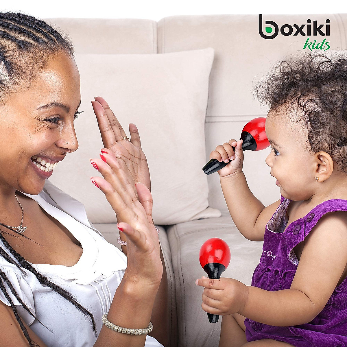 Boxiki kids Musical Instruments Set of 16 PCS - Toddler Educational & Musical Percussion for Kids - with Tambourine, Maracas & Castanets & More to Fine Motor Skills - 3+ Years Olds