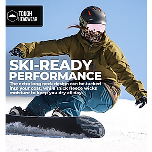 Tough Headwear Neck Warmer - Fleece Neck Gaiter, Winter Face Cover & Ski Scarf - Neck Cover for Men & Women for Cold Weather