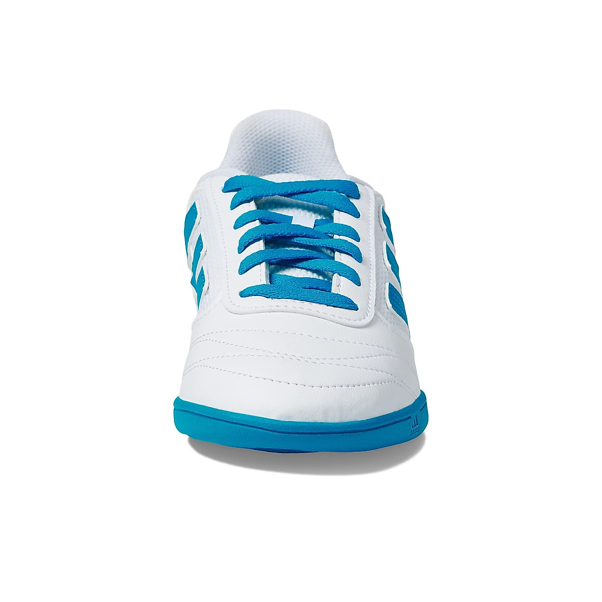 adidas Boy's Super Sala 2 Soccer Shoe, White/Solar Red/Team Royal Blue, 3.5 Little Kid