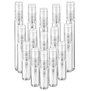 15 Pack Mini Spray Bottle, 3ml/5ml/10ml Fine Mist Plastic Spray Bottles, Refillable Atomizer Bottle for Perfume Small Empty Sample Containers Portable Travel Size Bottle
