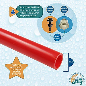 8mm TUBING, SUPER-FLEX For Blumat Watering Systems | RED, 10 Foot Roll | Perfect for Supplying Water to Blumat Carrot Sensors | High-Grade Silicone, Easy & Flexible Handling