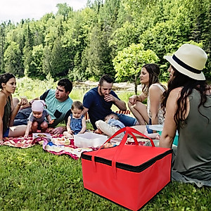 PACKOVE Large pizza warmer bags Food Bag Insulated Food Thermal Bag Aluminum Pizza Bag Grocery Tote Bag Foldable Picnic thermal pizza bag Organizer warmer bags