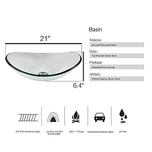 Puluomis 28-Inch Bathroom Vanity, Modern Lavatory Wall Mounted Wood Cabinet with Mirror, Wood Black Fixture, Boat Tempered Glass Sink Top with Single Faucet Hole