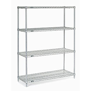 Nexel Chrome Wire Shelving, 42"W X 18"D x 54"H