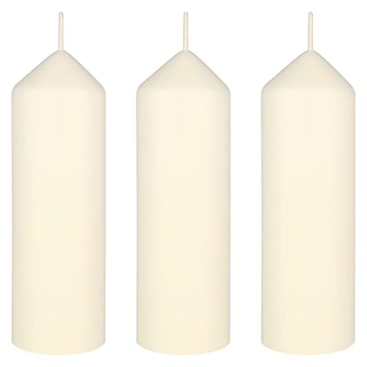 Mega Candles 3 pcs Unscented Ivory Dome Top Round Pillar Candle, Economical One Time Use Event Wax Candles 2 Inch x 6 Inch, Wedding Receptions, Birthdays, Parties, Celebrations, Florists & Churches