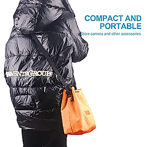 Camera Case, LATZZ Drawstring Bag, Vintage DSLR Camera Bag with Adjustable Strap, Soft Lens Case Gadget for Traveling and Canon Sony Fuji SLR Storage
