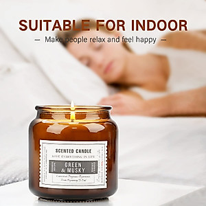 [300H, 46.5oz] Candles for Home Scented, 3 Pack Large Soy Scented Candles, Aromatherapy Candles Set, Glass Amber Jar Candles, Candles for Men and Women