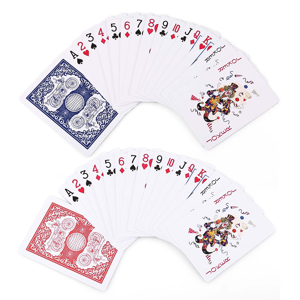 LotFancy Playing Cards, 2 Pack, Decks of Cards, Poker Size Standard Index, for Blackjack, Euchre, Canasta Card Game, Casino Grade Poker Cards, Blue and Red