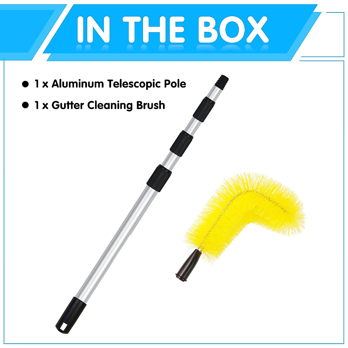 Air Jade Gutter Cleaning Brush, Extendable Roofing Gutter Cleaning Tools from The Ground, 5.5 Ft Long Gutter Cleaning Tool Easy Cleaning Leaves and Debris