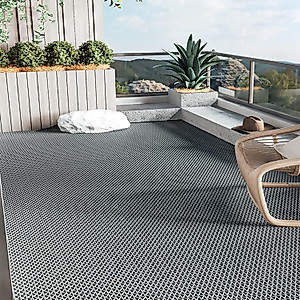 Nisorpa Commercial Drainage Mat 3x10 Ft 0.22'' Thick Non Slip Wet Area Floor Mat Pool Drain Floor Mat Garage Pools Restaurant Bars Bathroom Patio Outdoor Indoor Splash Matting, Grey