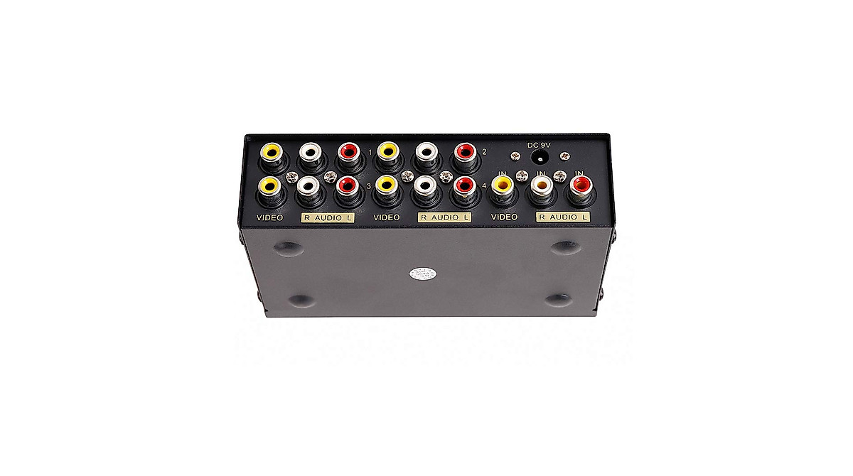 DTECH 4-Way RCA Splitter Box for Video & Audio Distribution
