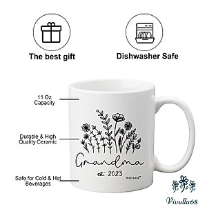 Vivulla68 Promoted To Grandma 2023 Mug, New Grandma Gifts First Time, Grandma to be Gifts, Pregnancy Announcement for Grandma Expecting, Grandma Mugs Coffee Gift for New Grandma, Future Grandma Gifts