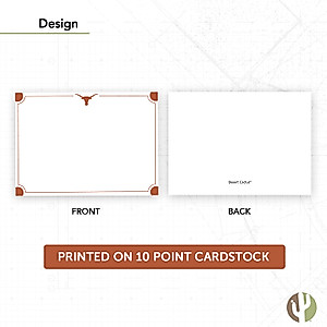 Desert Cactus University of Texas 10 Pack Notecards Stationery Cardstock Longhorns UT Austin Includes Envelopes Memo Party Thank You (Notecard 4a)