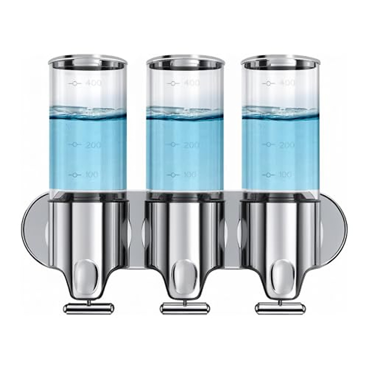 DLBJZQXC 3 in 1 Dispenser for The Shower 500ml*3 Stainless Steel Household Hotel Hotel Manual Press Three Head Dispenser Bathroom Wall Mounted Shampoo
