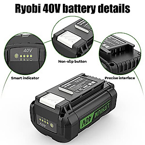 Bakipante 6.5Ah 40V Battery Replacement for Ryobi Battery 40V Compatible with Ryobi 40V Lithium Battery OP4060 OP4050A OP4040 OP4030 OP4026 OP4015