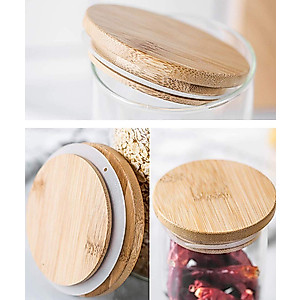 Natural Decorative Bamboo Lids,Dustproof Creative Cover Wooden Silicone Mug Cup Cover For Mug Jar,4pcs (10cm/3.94'')