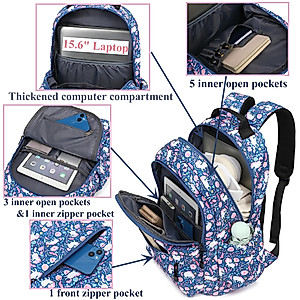 Leaper Girls Kawaii Laptop Backpack for School Boys Backpack Kids Travel Backpack Women Bookbag Cute School Bag College Bag Cat Dark Blue