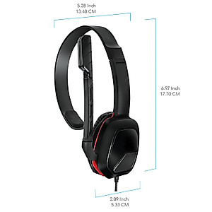 PDP Afterglow LVL 1 Wired Chat Headset With Noise Cancelling Microphone: Red - Nintendo Switch